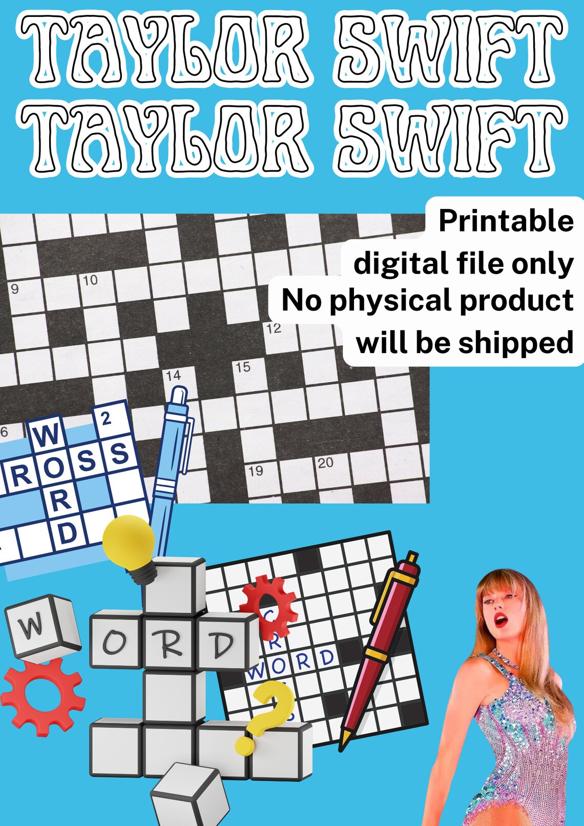 Taylor Swift Crossword Puzzle - Etsy