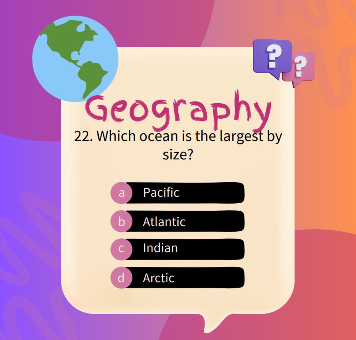 Geography - 100 Trivia Questions - Etsy