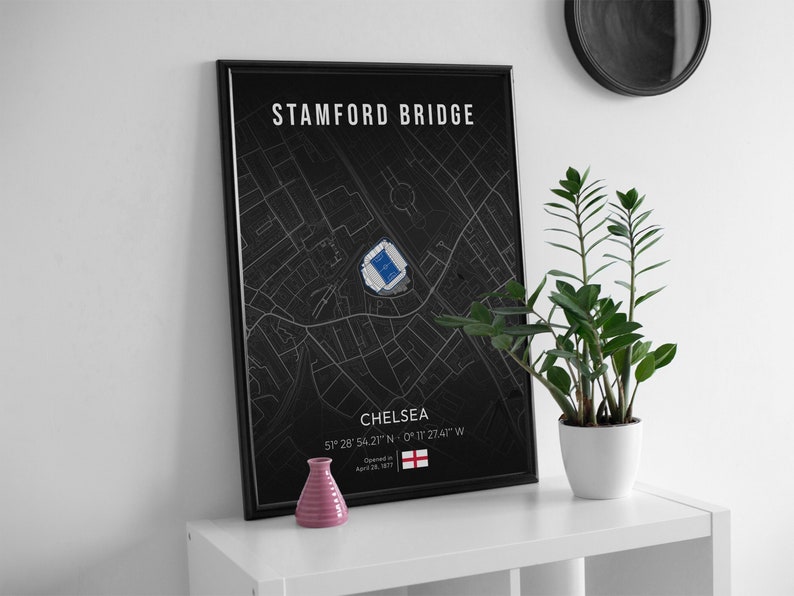 Stamford Bridge Stadium Map Poster, Chelsea Stadium Map Print, Football ...