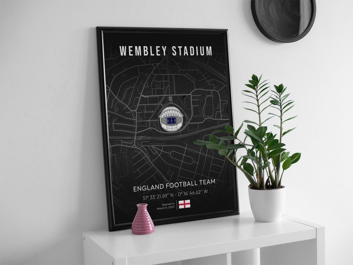Wembley Stadium Map Poster, Wembley Stadium Map Print, Football Map ...