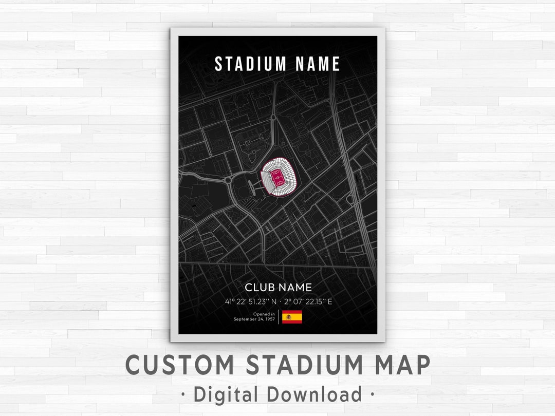 Custom Stadium Map Poster, Custom Stadium Print, Football Map Poster ...