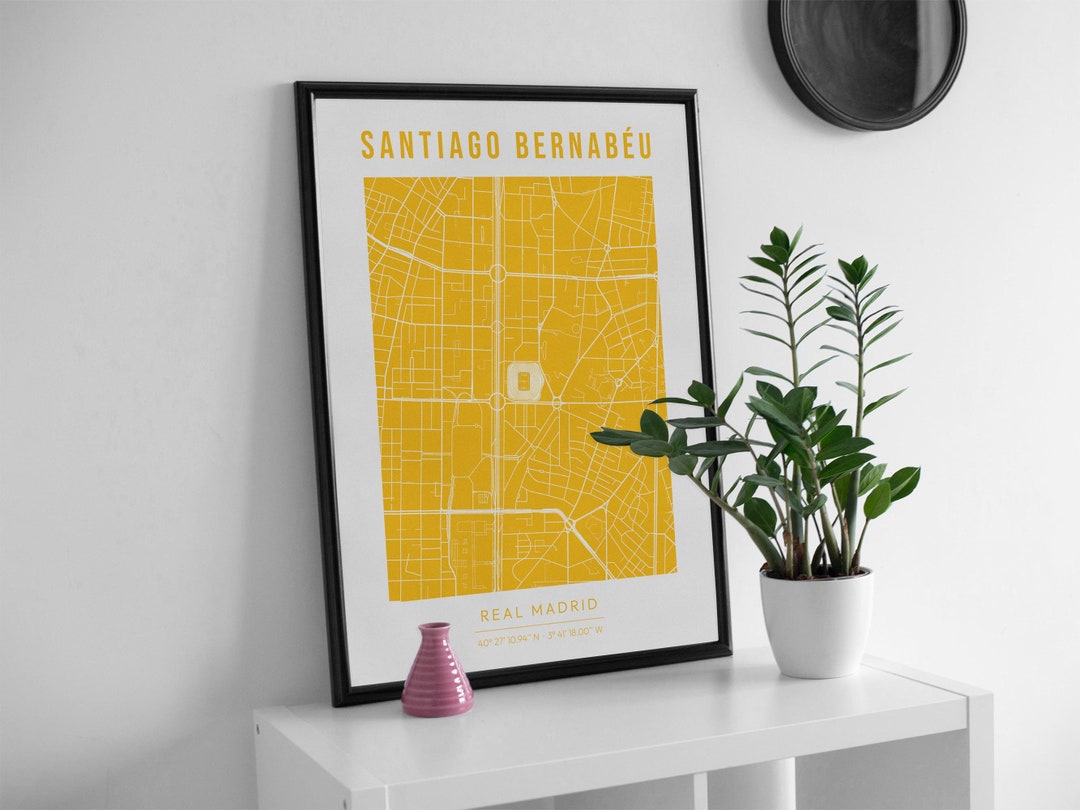 Santiago Bernabéu Stadium Map Poster, Real Madrid Stadium Map Print ...