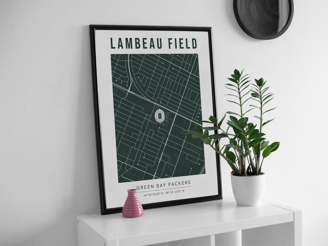 Lambeau Field Stadium Map Poster, Green Bay Packers Stadium Map Print ...