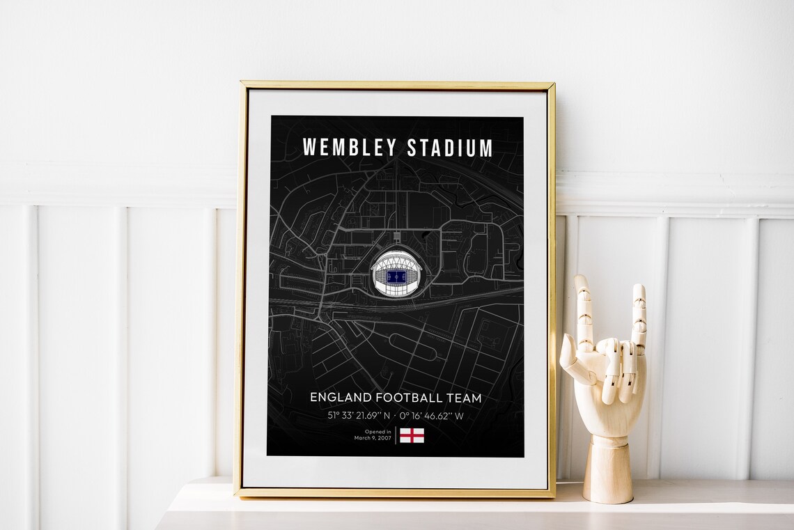Wembley Stadium Map Poster, Wembley Stadium Map Print, Football Map ...
