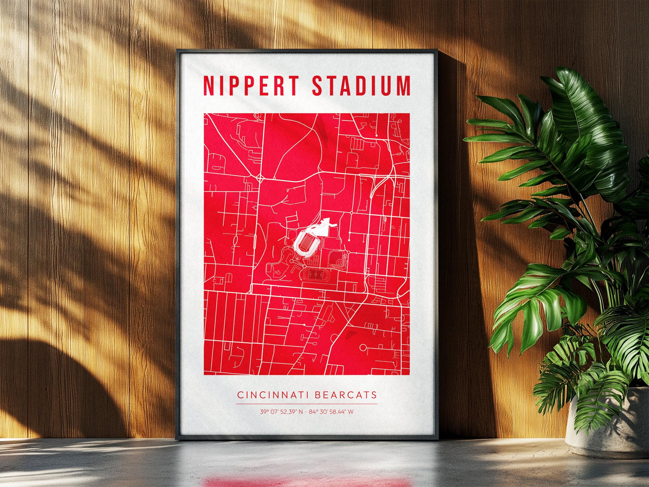Nippert Stadium Map Poster, Cincinnati Bearcats Stadium Map Print ...