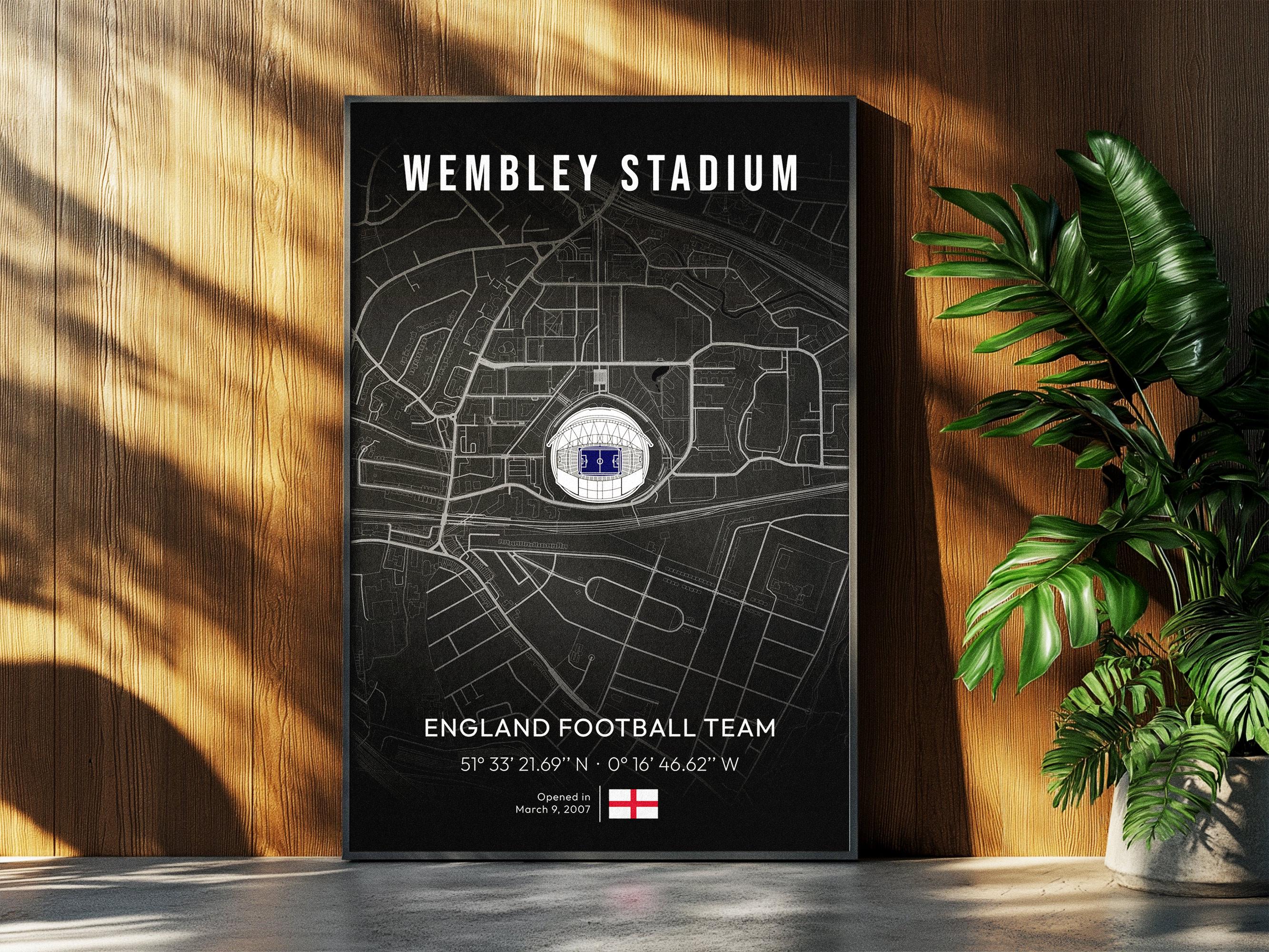 Wembley Stadium Map Poster, Wembley Stadium Map Print, Football Map ...