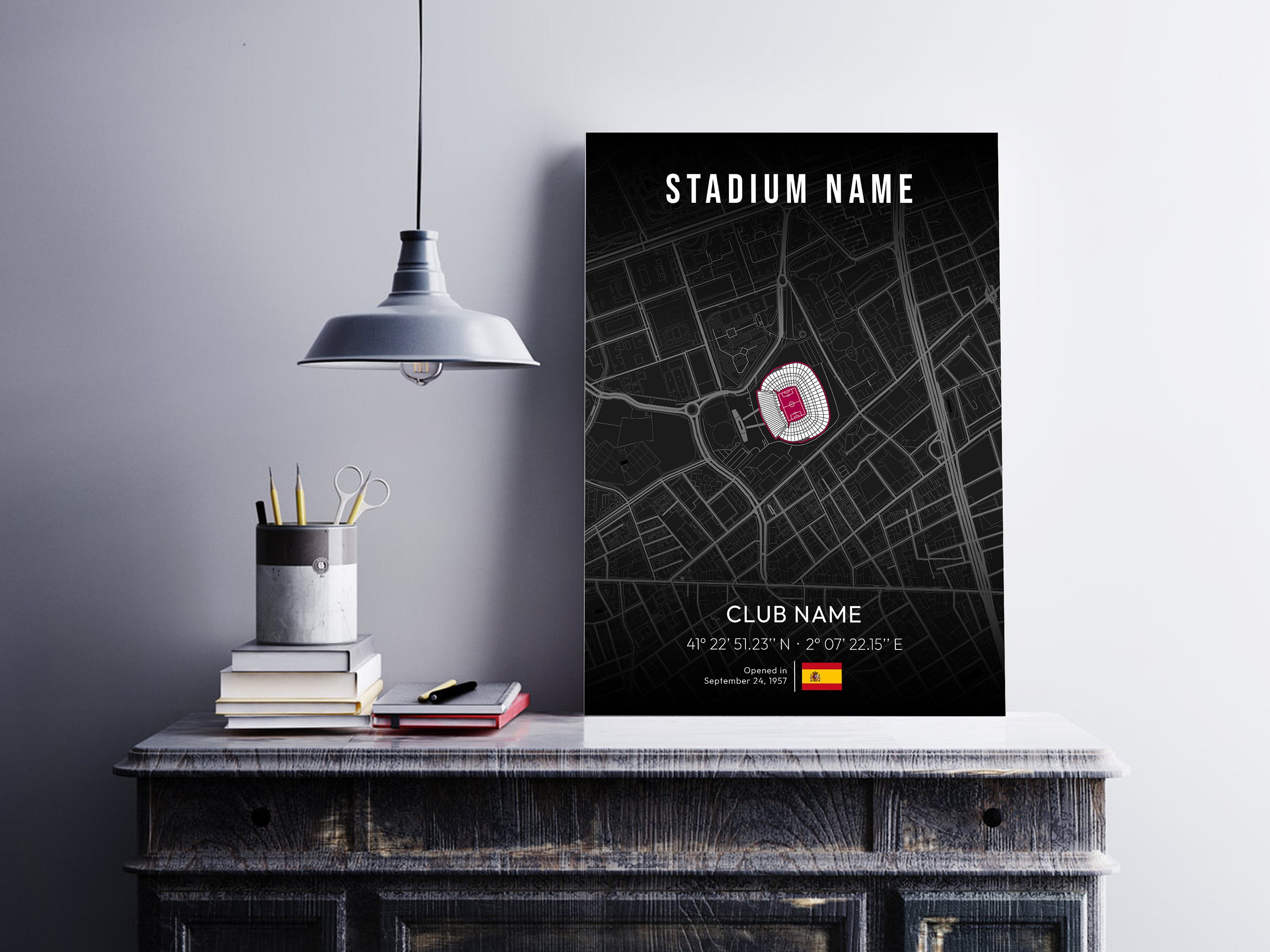 Custom Stadium Map Poster, Custom Stadium Print, Football Map Poster ...
