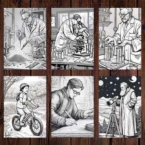 Inventions and Discoveries Coloring Book 200 Pages, Scientist Coloring ...