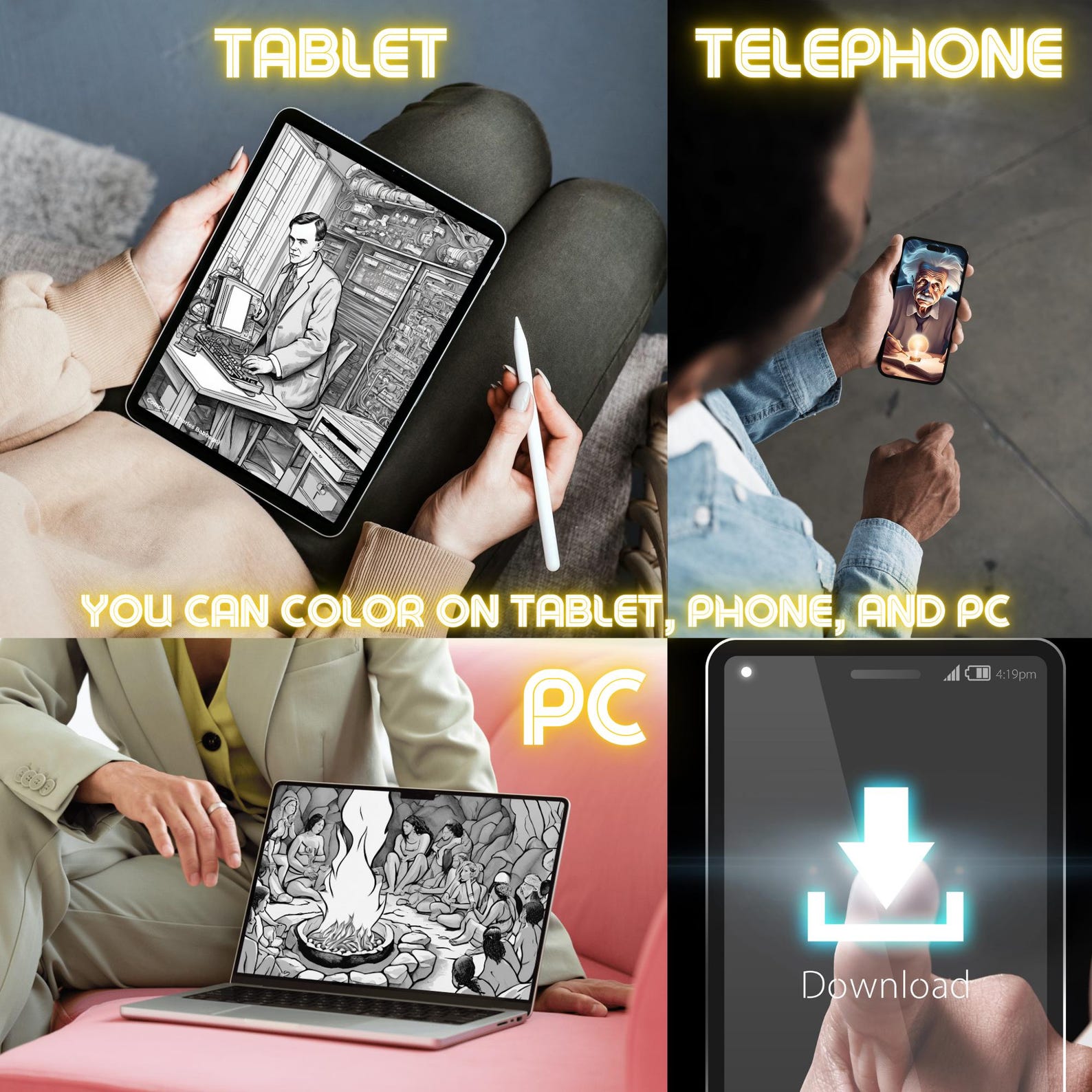 Inventions and Discoveries Coloring Book 200 Pages, Scientist Coloring ...