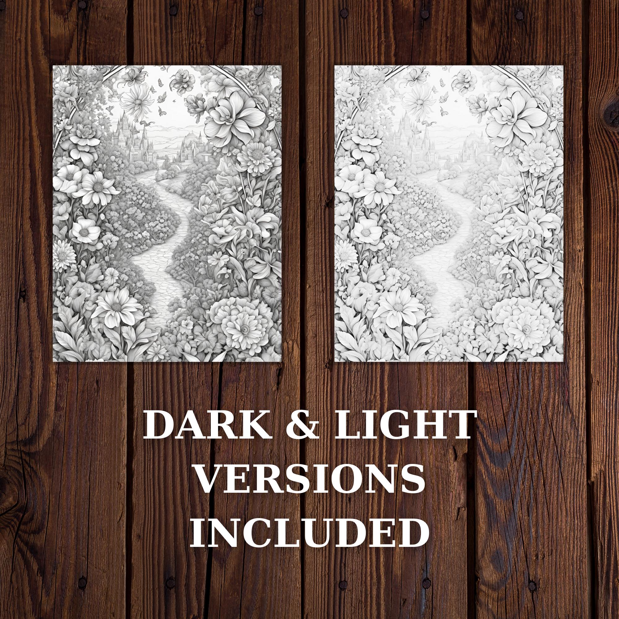 Fairytale Flower Garden Coloring Book 100 Pages, Coloring Book for ...