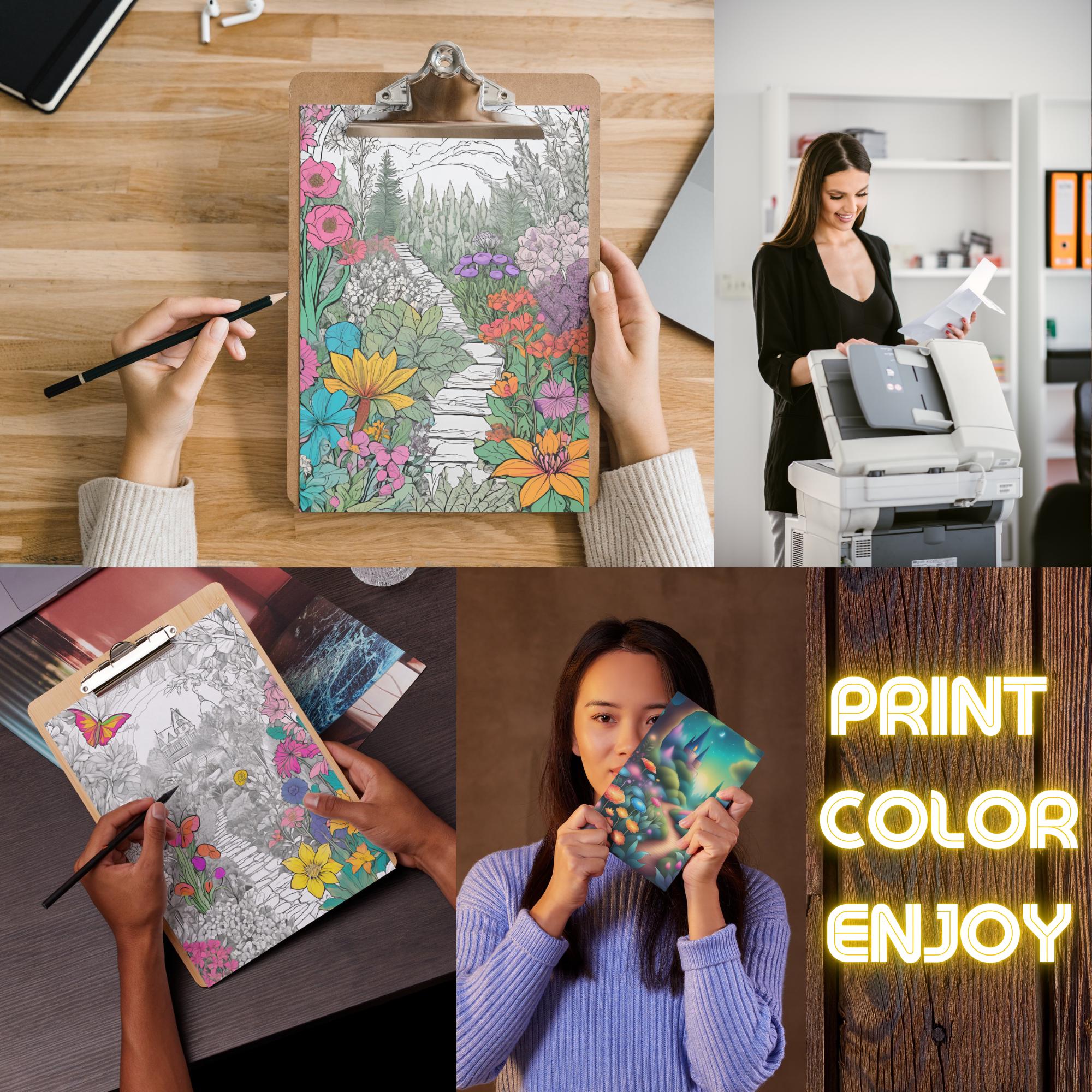 Fairytale Flower Garden Coloring Book 100 Pages, Coloring Book for ...