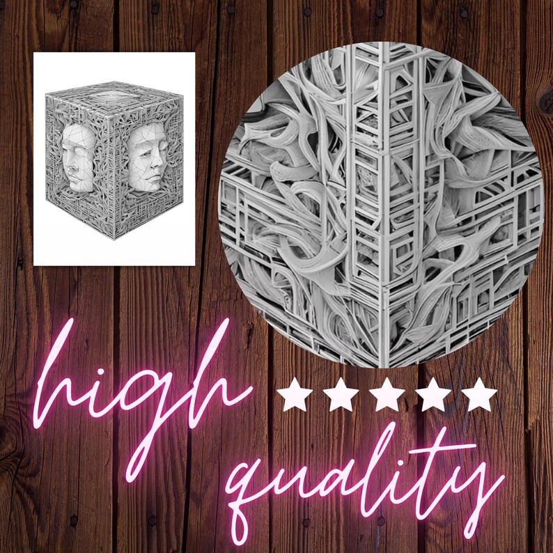 3D Cube Illusion Coloring Book 100 Pages, Geometric 3D Cube Patterns ...