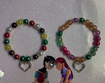Starfire and Robin Y2k Couple Charm Bracelets - Etsy