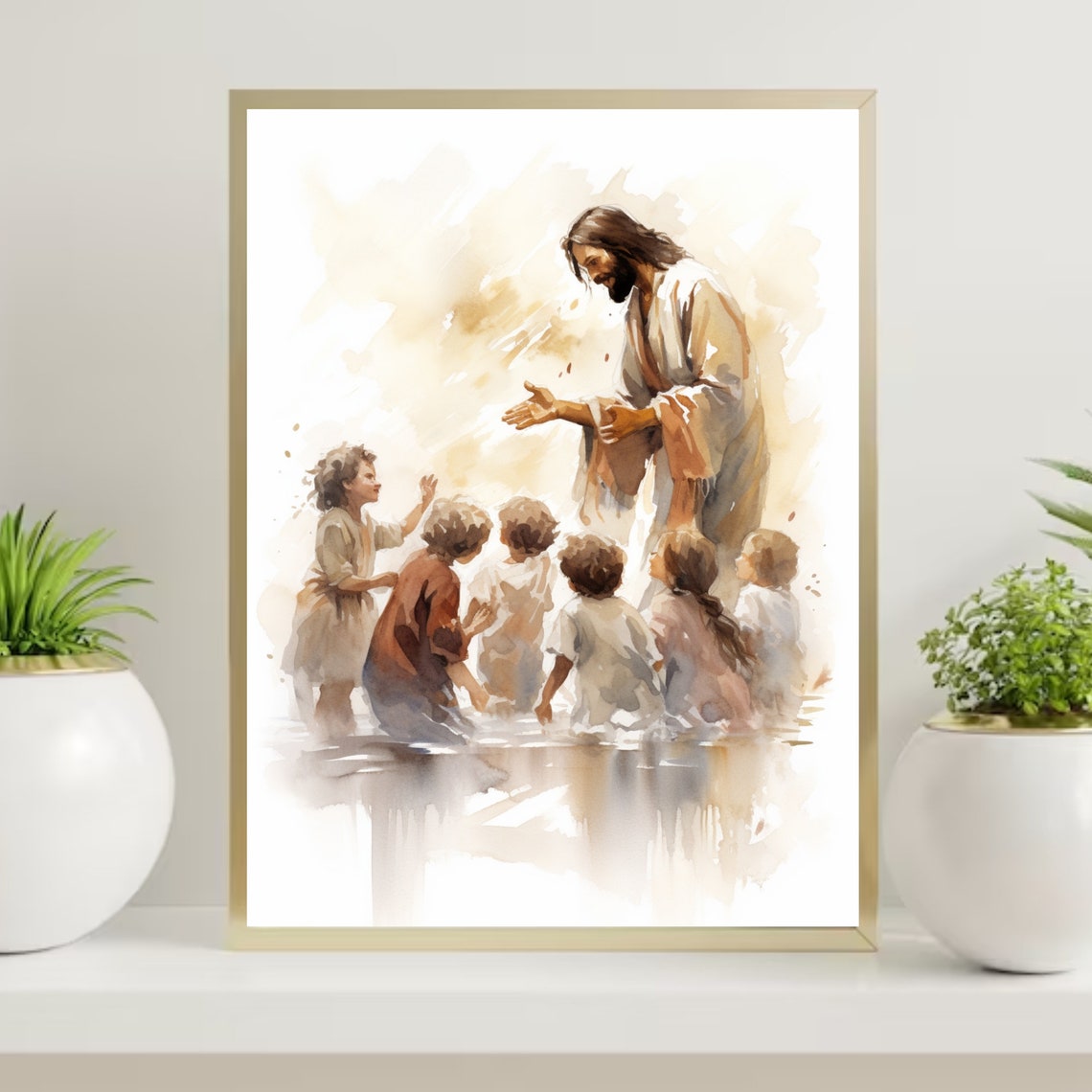 Jesus Playing With Kids, Jesus Portrait, Jesus Painting, Jesus Print ...