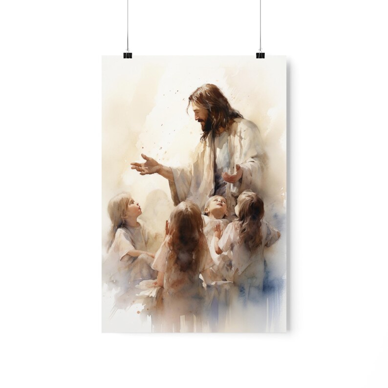 Jesus Teaching Child, Jesus Portrait, Jesus Painting, Jesus Poster ...