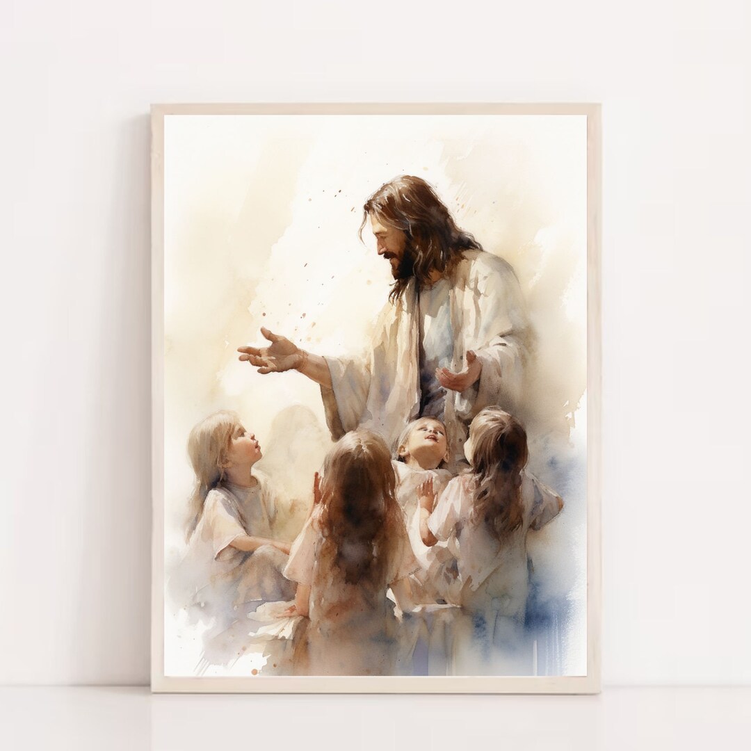 Jesus Teaching Child, Jesus Portrait, Jesus Painting, Jesus Print ...