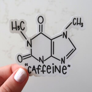 Caffeine Sticker, Science Sticker, Molecule Sticker, Stem Sticker, Med ...