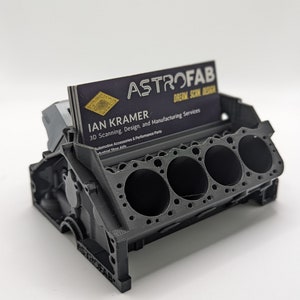 3D Printed Modular V8 Chevy Engine Block Business Card Holder ...