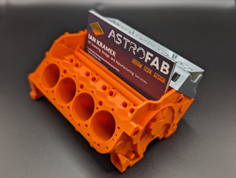 3D Printed Modular V8 Chevy Engine Block Business Card Holder ...