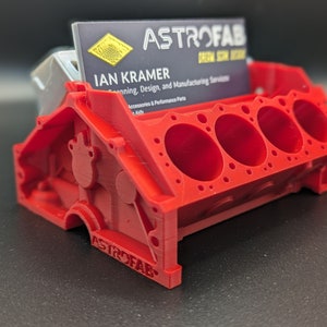 3D Printed Modular V8 Chevy Engine Block Business Card Holder ...