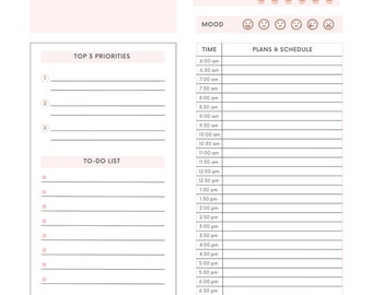 Pink Digital Daily Planner Printable - Etsy