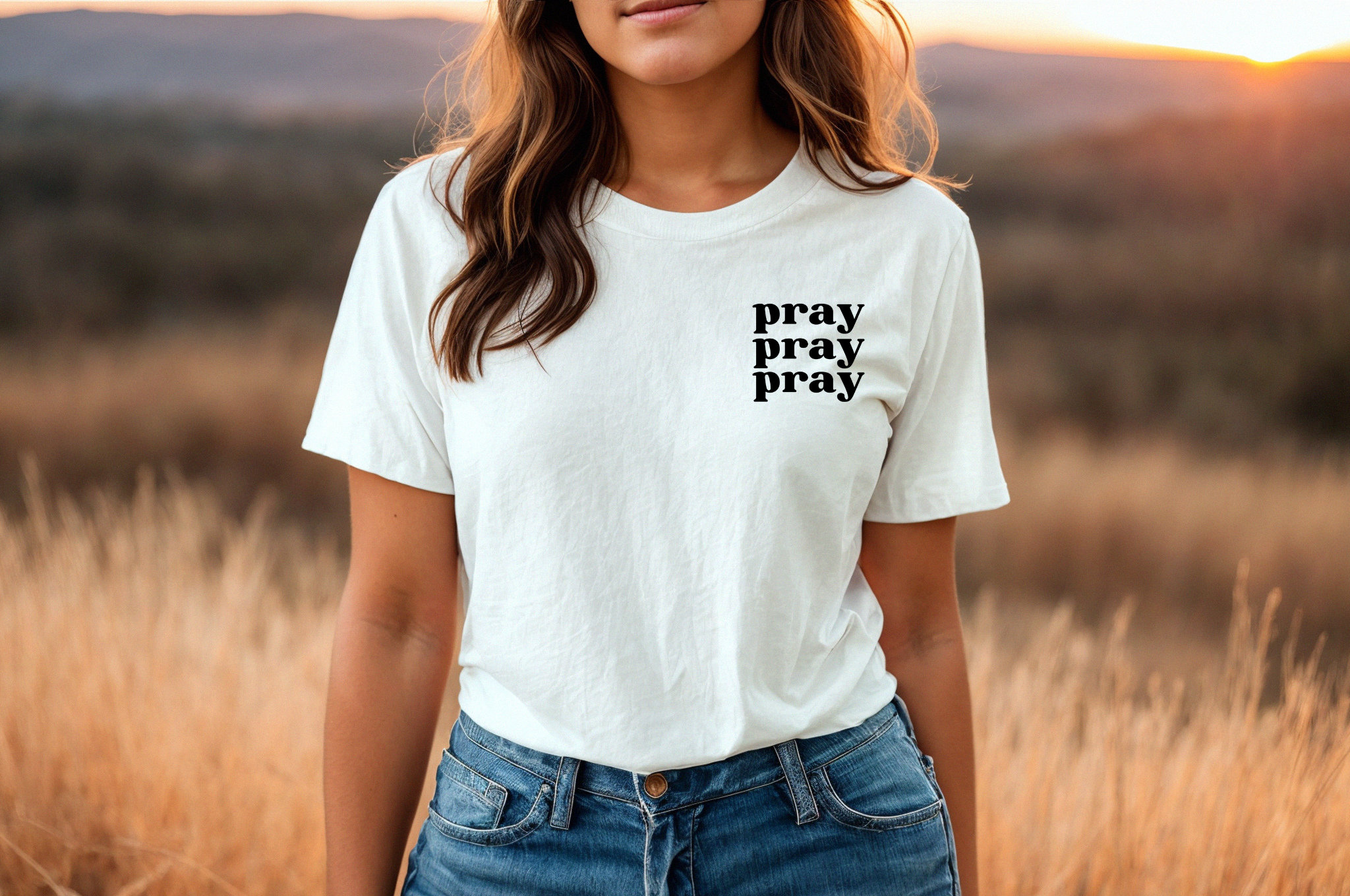 Pray Pray Pray Tshirt Pray Shirt Christian Shirt Pray Tee Gift for Her ...