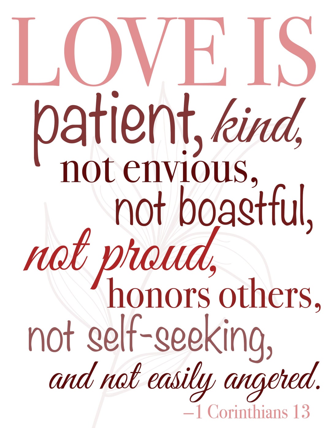 Love is Patient Printable Sign - Etsy