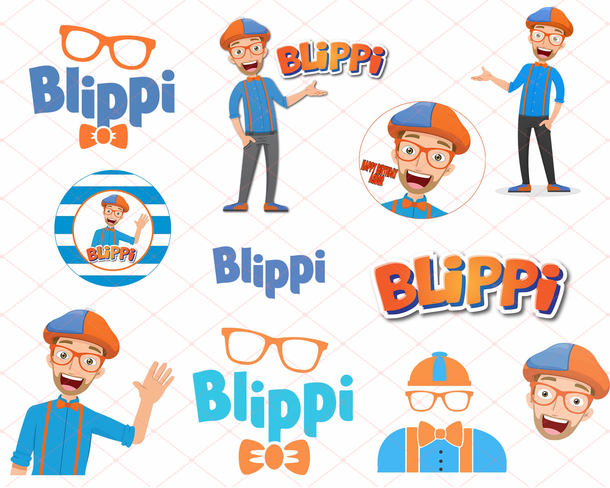 Happy Birthday Blippi Png Bundle Blippi Sublimation Design - Etsy