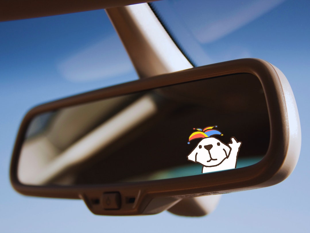 Silly Clown Dog Flip off Meme Mirror Peeker Accessory Decal Rear View ...