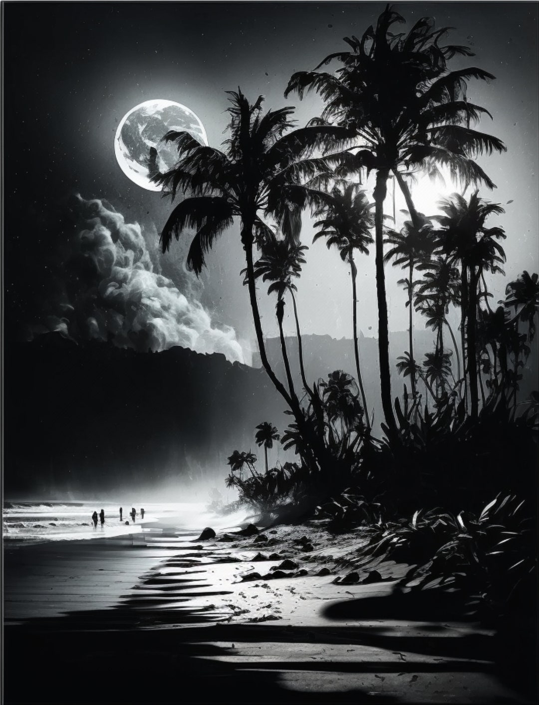Moonlight Serenade: A Gallery of Stunning Surf Beach Art - Etsy