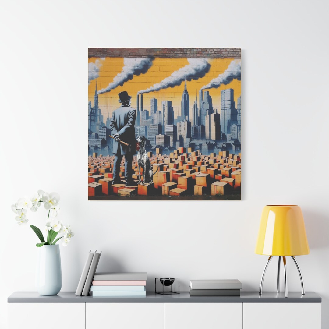 Urban Dreams: Graffiti Cityscape Art Critiquing Capitalism - Etsy