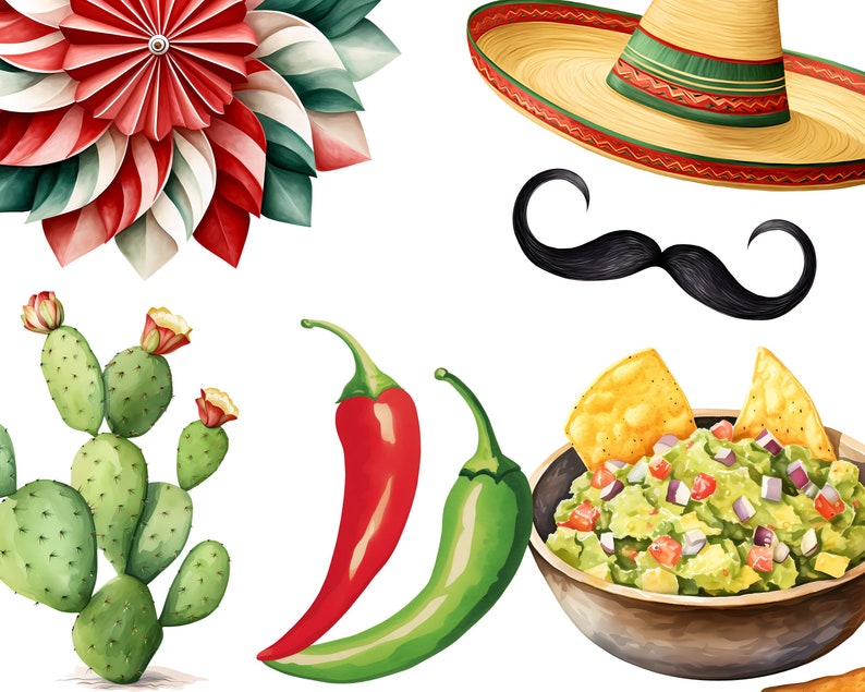 Viva México Clipart, Fiesta Mexicana Clipart, Fiestas Patrias PNG, 15 ...
