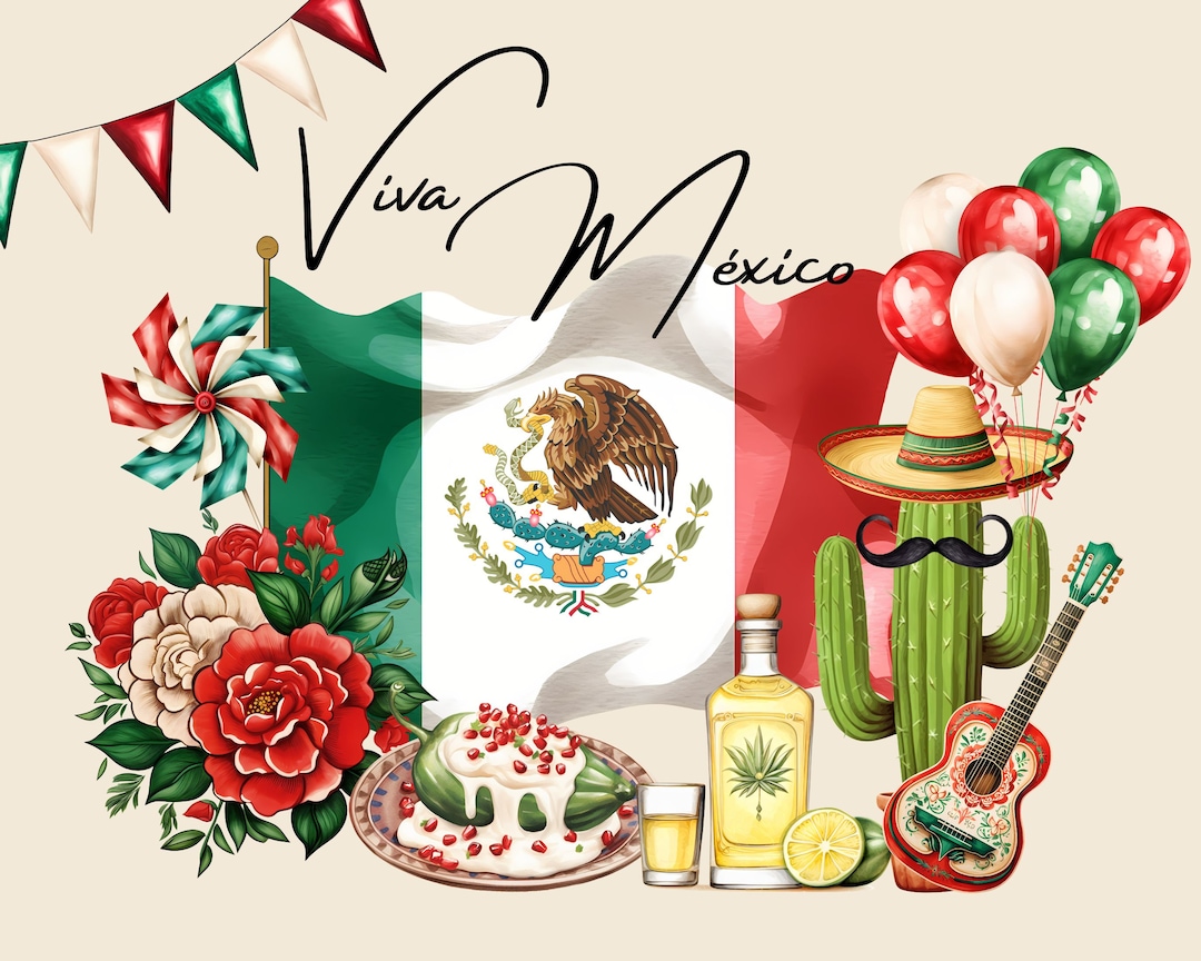Viva México Clipart, Mexican Fiesta Clipart, Fiestas Patrias PNG ...