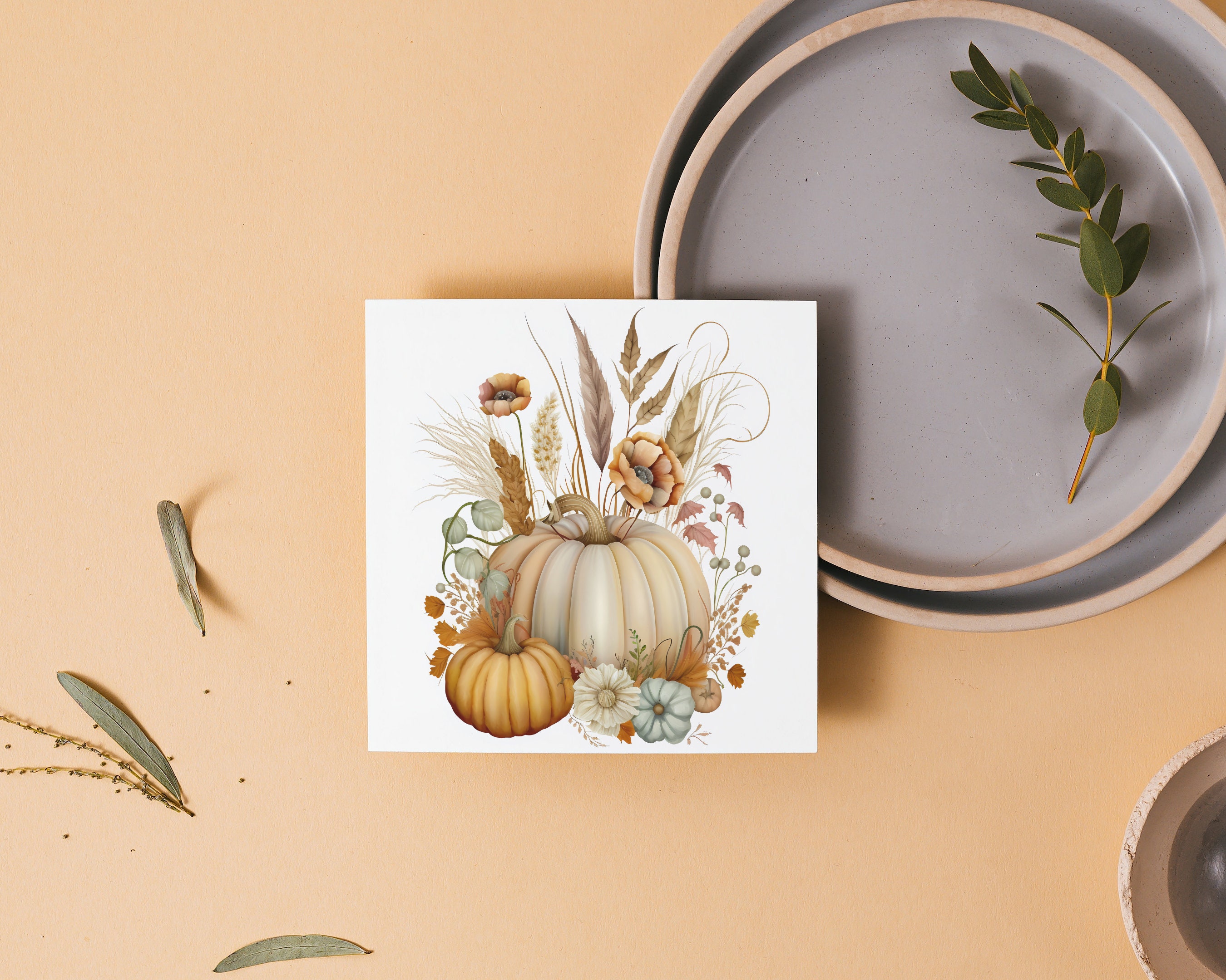 Boho Pumpkins Clipart, Bohemian Autumn Design, Cozy Fall Clipart Set ...