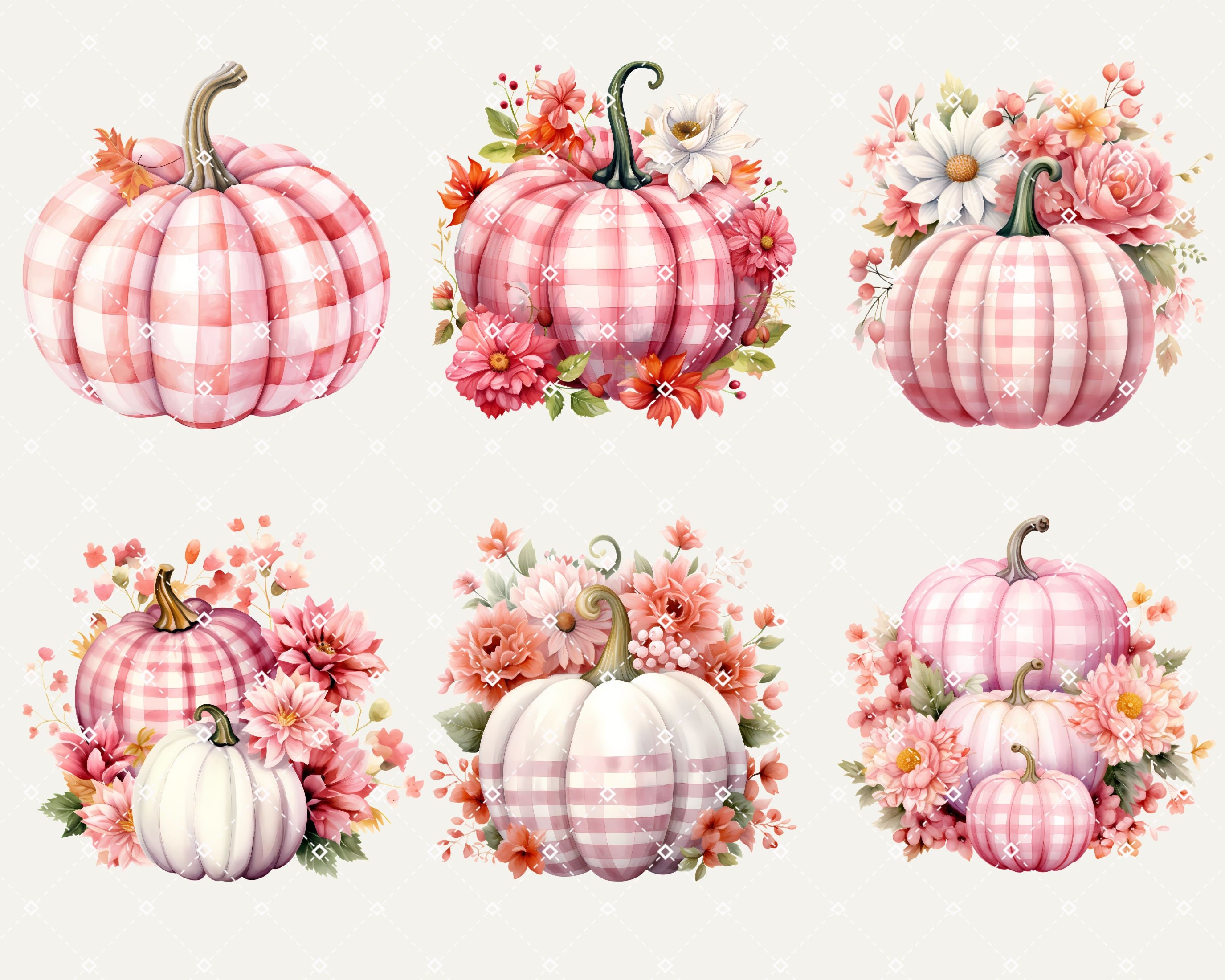 Pink Pumpkin Watercolor Clipart, Thanksgiving, Fall Design Elements ...
