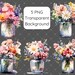 Set of 5 Png, Flowers in Jar Clipart, Flowers Png, Flower Bouquet Png ...