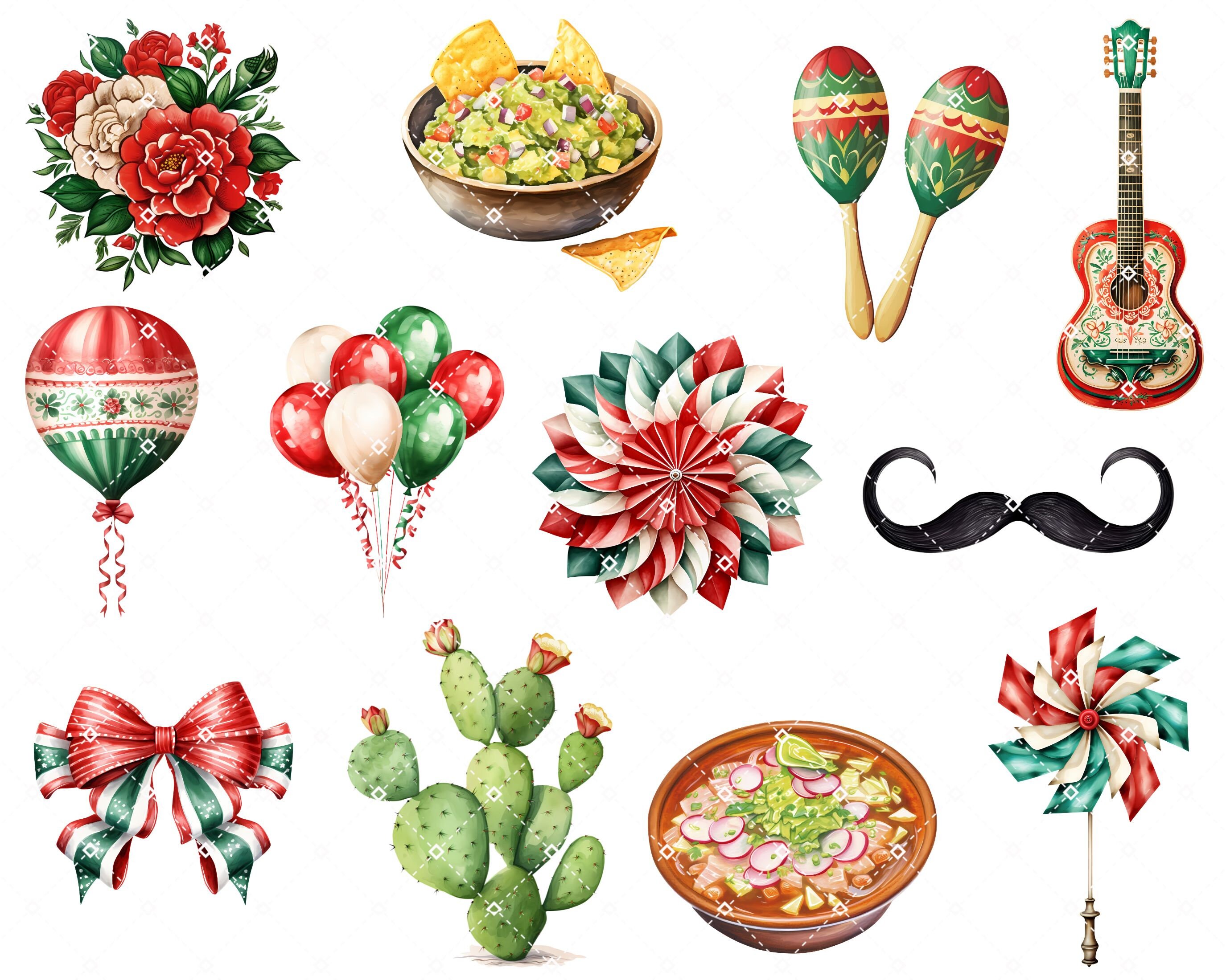 Viva México Clipart, Fiesta Mexicana Clipart, Fiestas Patrias PNG, 15 ...