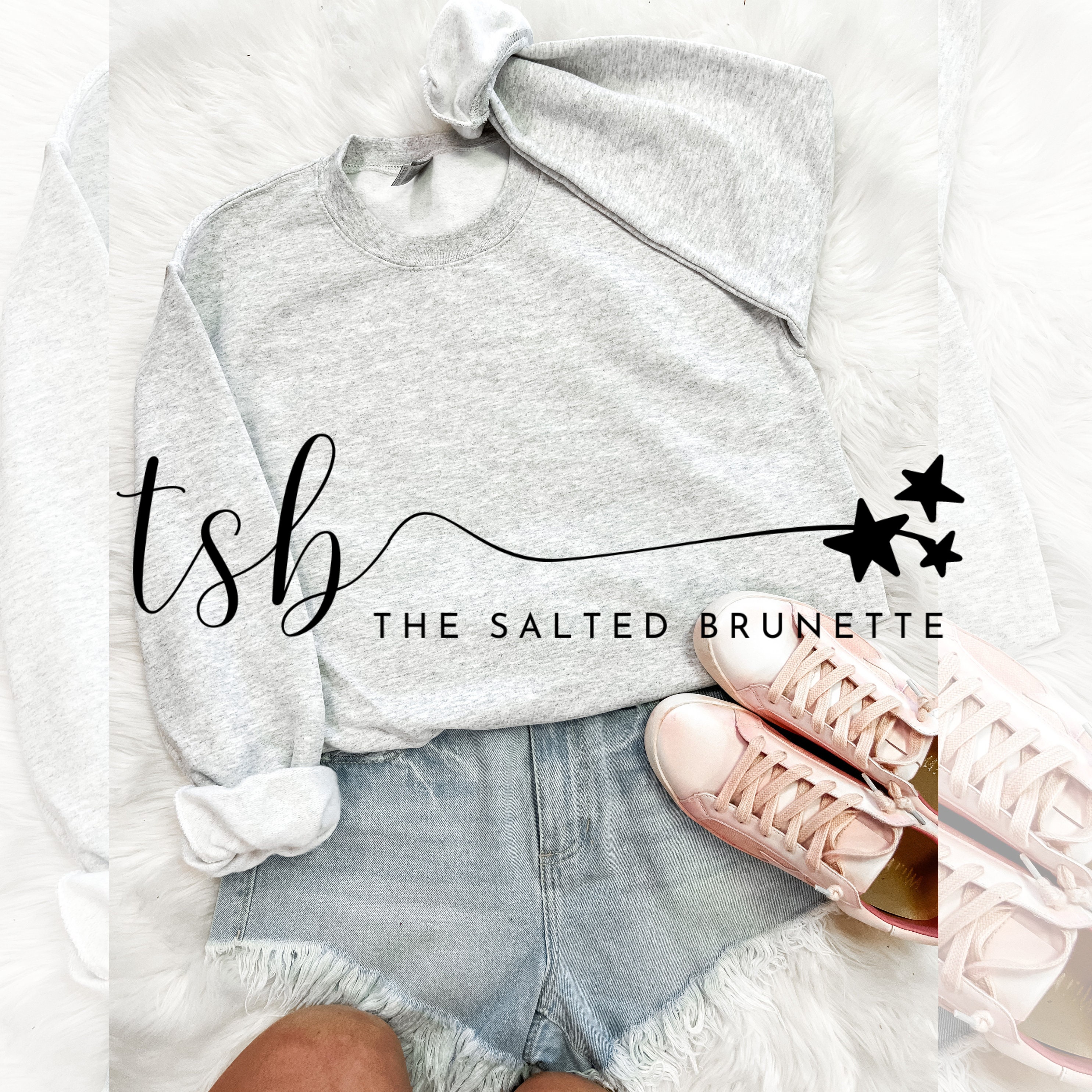 Trendy Ash Gray Gildan Sweatshirt Flat Lay Mock Up - Etsy