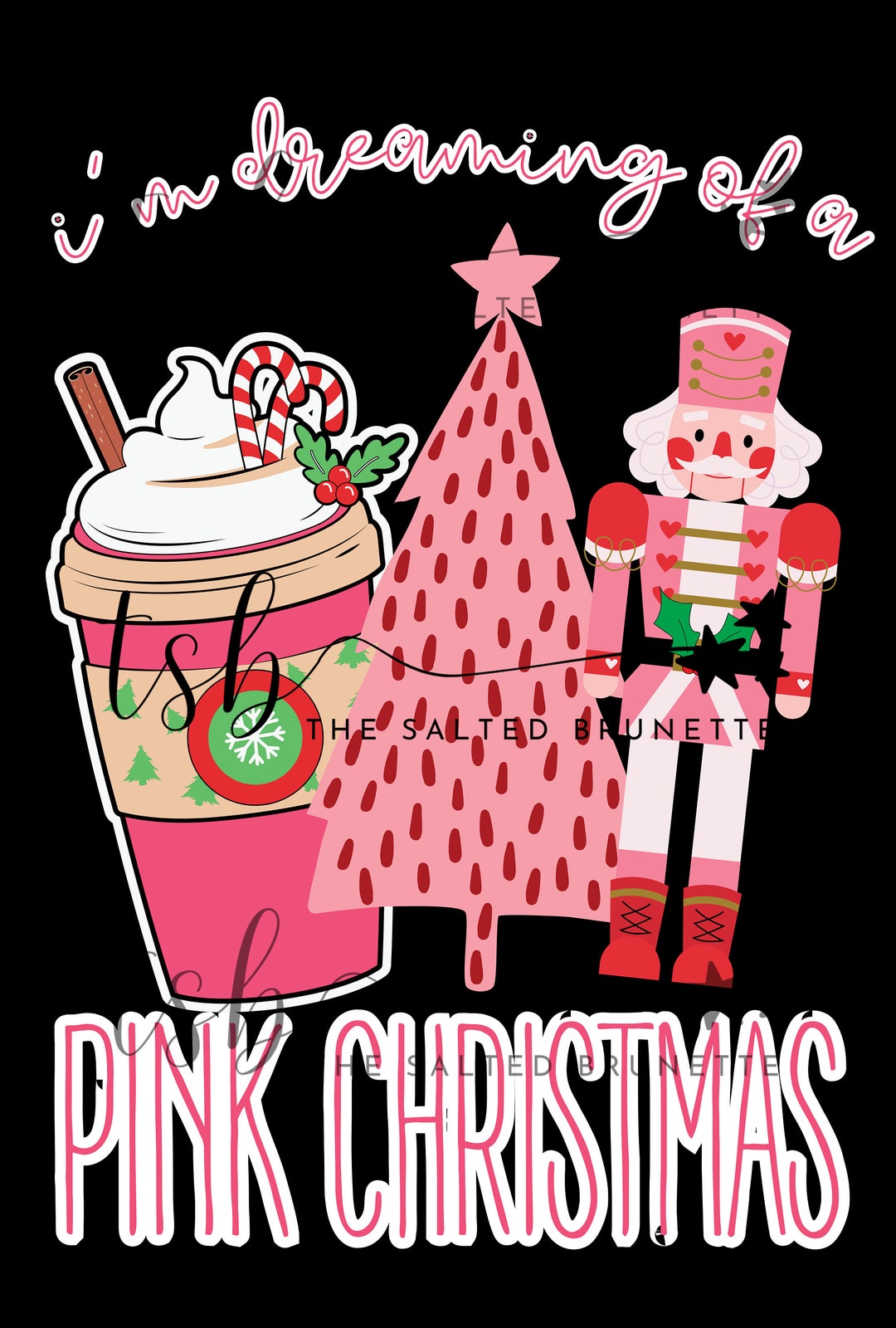 2 DOWNLOADS; I'm Dreaming of a Pink Christmas; SVG; PNG - Etsy