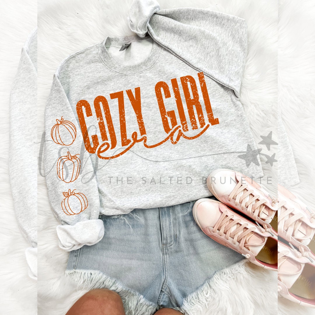 2 DOWNLOADS; Cozy Girl Era, Pumpkin Sleeve Distressed; Two Downloads ...