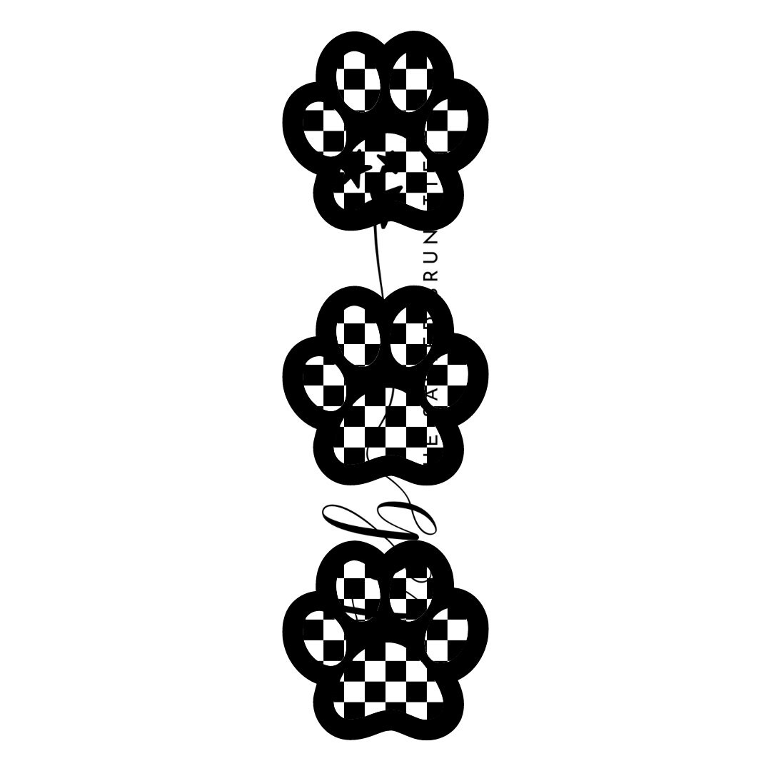 Checker Paw Print Sleeve; Checker Paw Print Element; Sleeve Design PNG ...