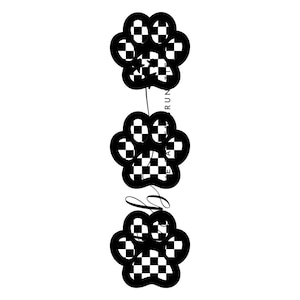 Checker Paw Print Sleeve; Checker Paw Print Element; Sleeve Design PNG ...