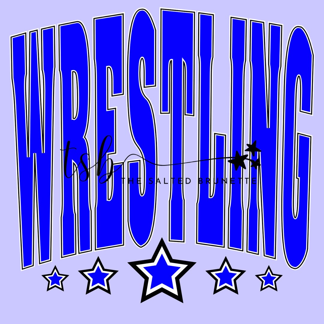 Blue Wrestling Varsity Font Digital Design; School Spirit; Small Town ...