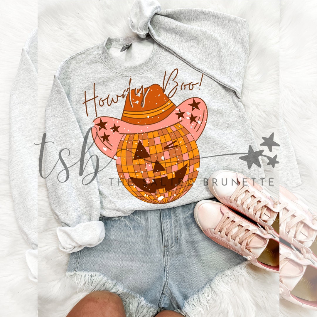 Howdy Boo, Disco Cowgirl, Jack O'lantern Distressed PNG - Etsy