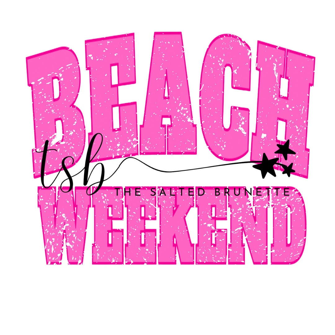 Varsity Font Distressed Beach Weekend Png - Etsy