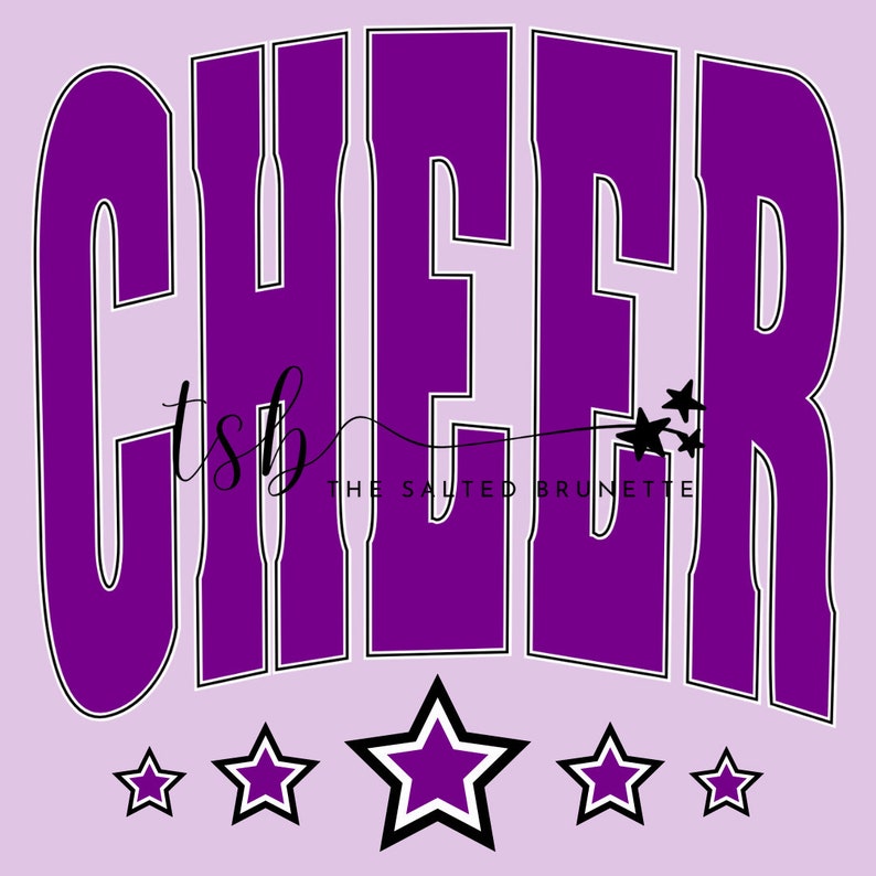 Purple Cheer Varsity Font Digital Design; School Spirit; Small Town ...