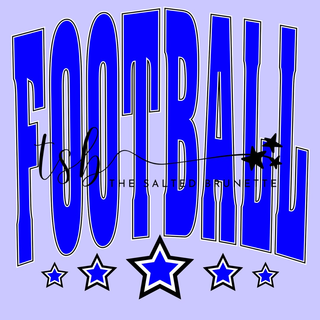 Blue Football Varsity Font Digital Design; School Spirit; Small Town ...