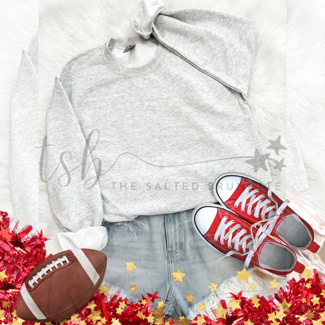 Red Football Gray Ash Sweatshirt Mockup PNG - Etsy