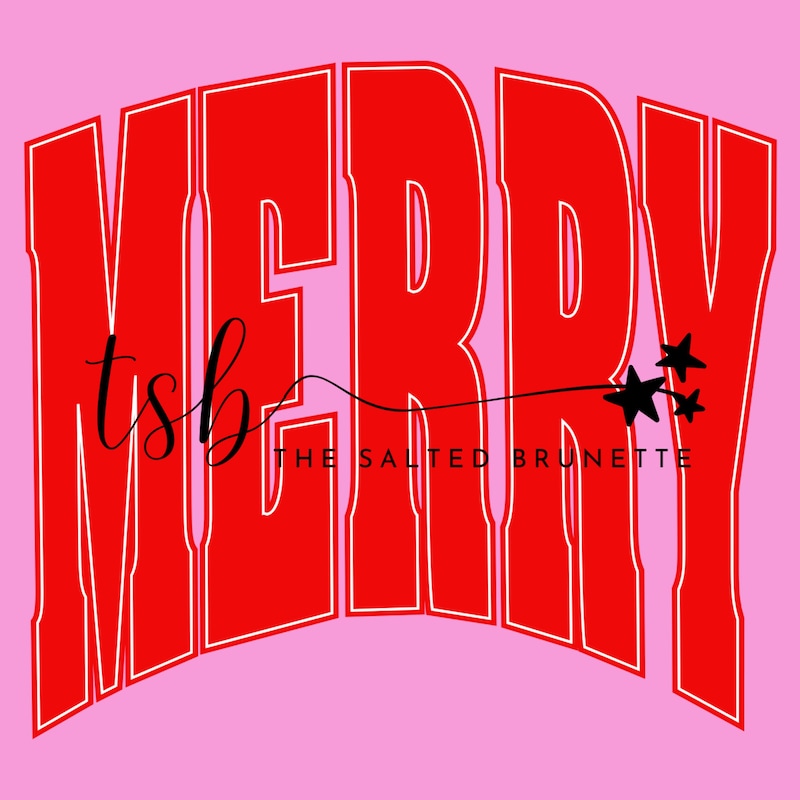 Red Block Merry - Etsy