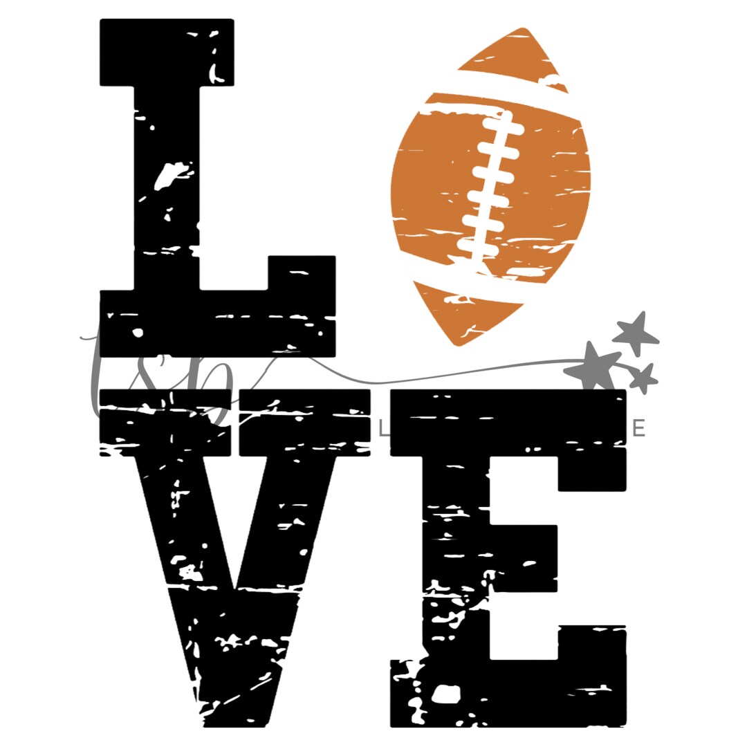 Distressed Football Love; PNG - Etsy